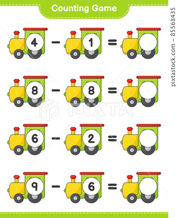 Count and match, count the number of Train and... - Stock Illustration ...