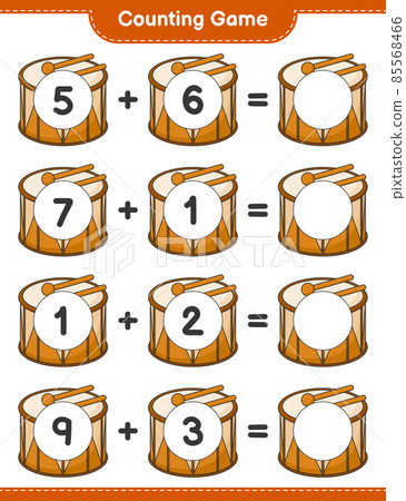 Count and match, count the number of Drum and... - Stock Illustration ...