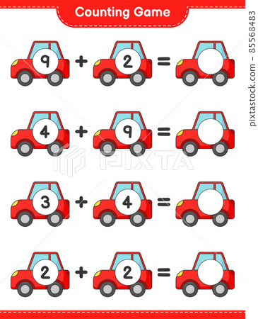 Count and match, count the number of Car and... - Stock Illustration ...