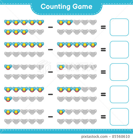 Count and match, count the number of Pacifier... - Stock Illustration ...