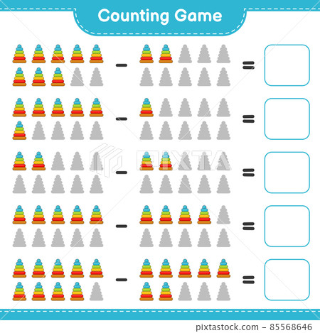 Count and match, count the number of Pyramid... - Stock Illustration ...