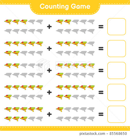 Count and match, count the number of Water Gun... - Stock Illustration ...