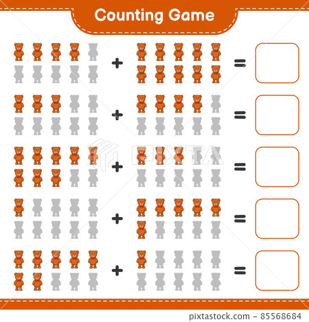 Count and match, count the number of Teddy Bear... - Stock Illustration ...