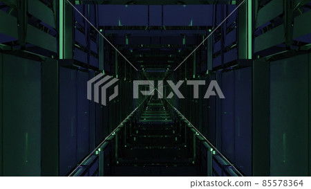 3d illustration of endless dark reflecting 4K... - Stock Illustration ...