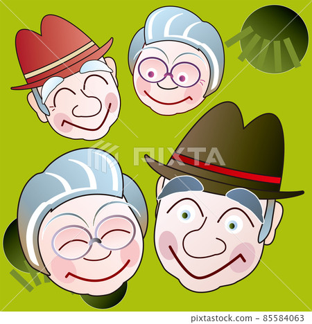 Smiles of grandpa, grandma's close senior... - Stock Illustration ...