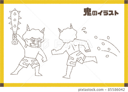 Illustration of a demon (line drawing) - Stock Illustration [85586042 ...