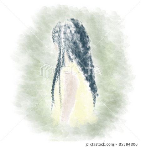 Girl looking back - Stock Illustration [85594806] - PIXTA