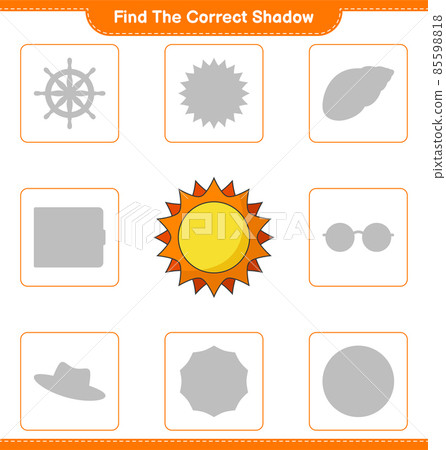 Find the correct shadow. Find and match the... - Stock Illustration ...