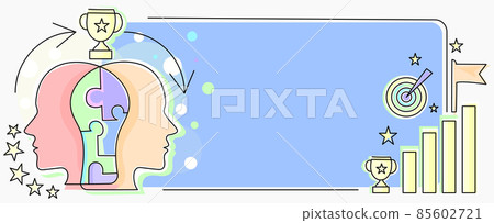 Two Heads Connected With Puzzle Showing Solving... - Stock Illustration ...
