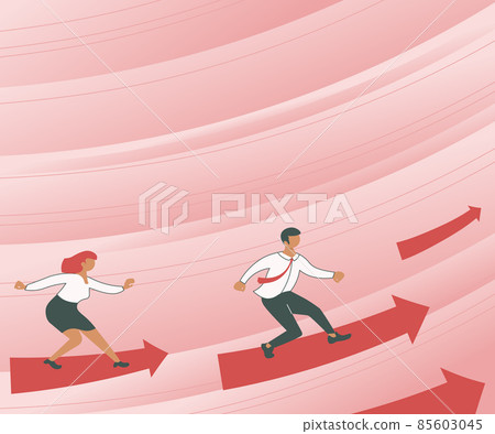 Arrows Guiding Two Collaborating Colleagues... - Stock Illustration ...