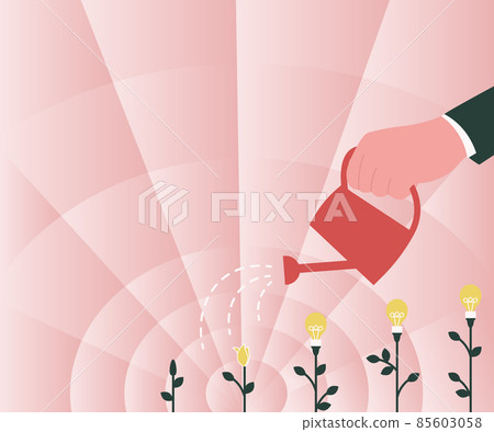 Hand Holding Water Can Watering Plants Growing... - Stock Illustration [85603058] - PIXTA