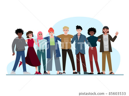 People standing together - Stock Illustration [85603533] - PIXTA