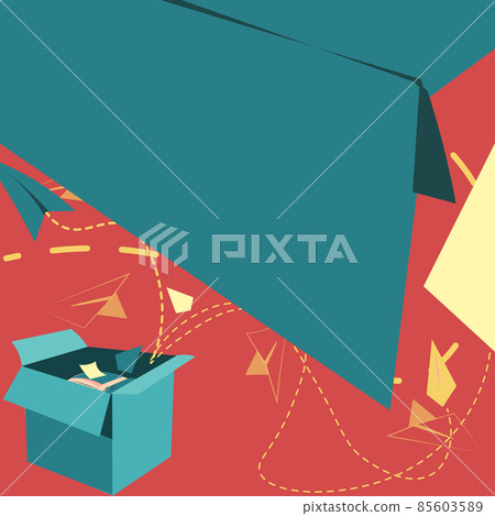 Open Box With Flying Paper Planes Presenting... - Stock Illustration ...
