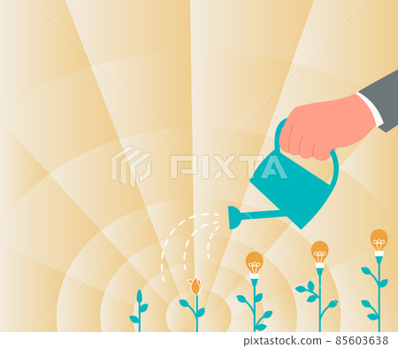 Hand Holding Water Can Watering Plants Growing... - Stock Illustration [85603638] - PIXTA