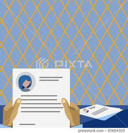 Hands Holding Resume Showing New Career... - Stock Illustration ...