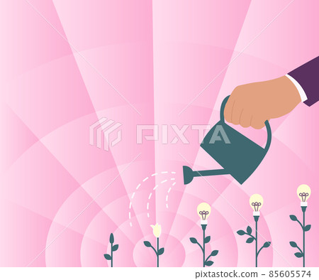 Hand Holding Water Can Watering Plants Growing... - Stock Illustration [85605574] - PIXTA