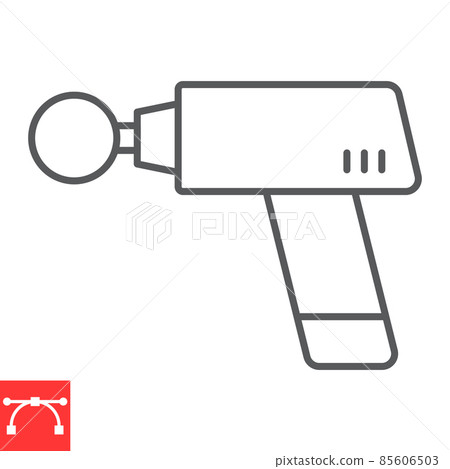 Massage gun line icon, rehabilitation and... - Stock Illustration ...