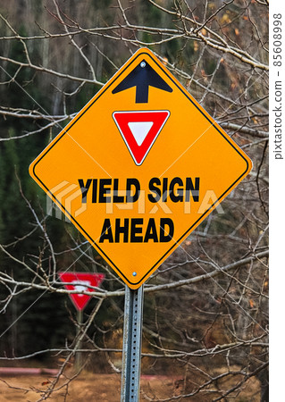 Yield Ahead Sign Flagger Ahead Sign CW23 2 Traffic Safety Supply