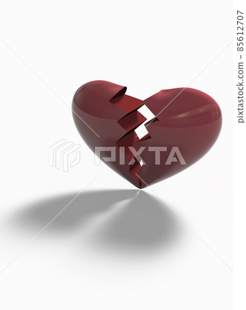 Broken heart and its shadow expressed by a... - Stock Illustration ...
