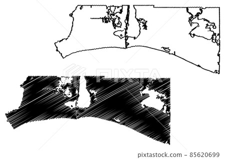 Cameron County, Louisiana (U.S. county, United... - Stock Illustration ...