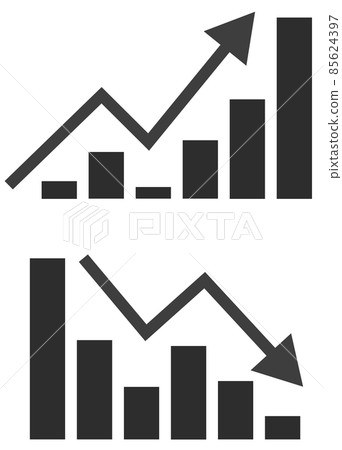 Illustration of increasing graph and decreasing... - Stock Illustration ...