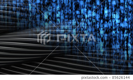 Blue matrix cord and black steel wire - Stock Illustration [85626144 ...