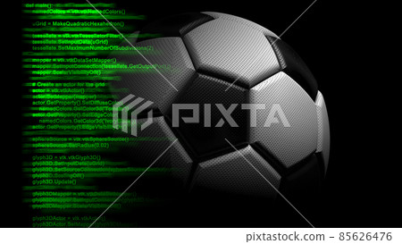 Green matrix code and white-black soccer ball - Stock Illustration ...