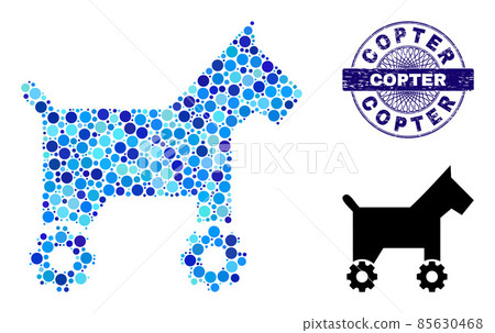 Grunge COPTER Round Guilloche Seal Stamp and... - Stock Illustration ...