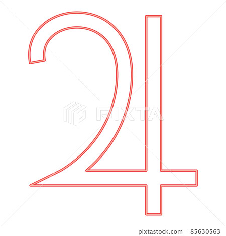 Neon symbol jupiter red color vector... - Stock Illustration [85630563 ...