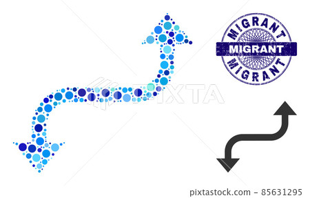 Textured MIGRANT Round Guilloche Stamp and...-插圖素材 [85631295] - PIXTA圖庫