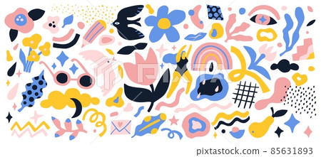 Spring abstract elements. Romantic graphic... - Stock Illustration ...