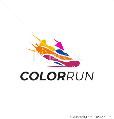 Colorful motion shoes logo for run competition - Stock Illustration ...