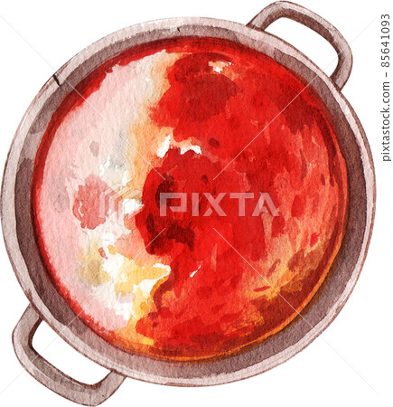 Chinese Hotpot shabu spicy and sour soup with... - Stock Illustration ...
