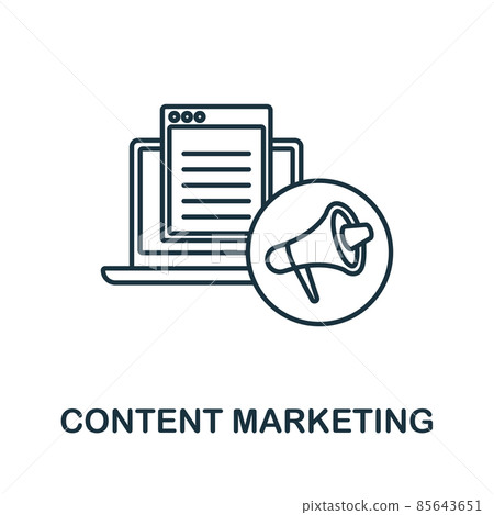 Content Marketing icon. Line element from... - Stock Illustration ...