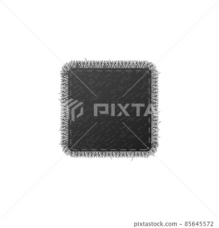 Denim patch with stitches and fringe in square... - Stock Illustration ...