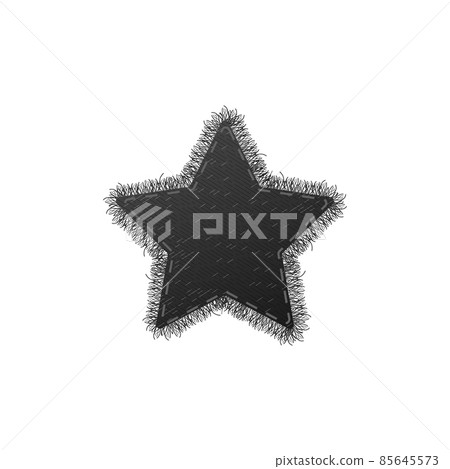 Star black denim shape with fringe template,... - Stock Illustration ...