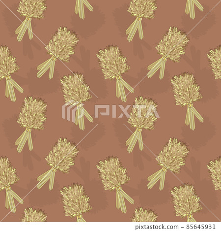 Seamless pattern with a sheaf of wheat, rye or... - Stock Illustration ...
