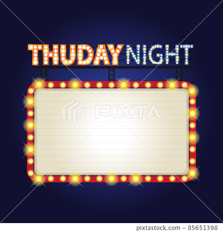 The Sign Theatre with message Thuday Night on... - Stock Illustration ...