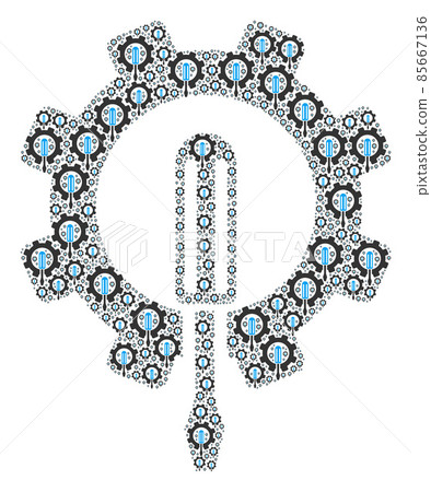 Engineering Recursive Composition of Itself Icons - Stock Illustration ...