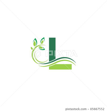 Letter L Icon with floral logo design template... - Stock Illustration ...
