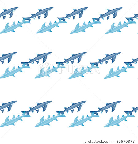 Lemon shark seamless pattern in scandinavian... - Stock Illustration ...