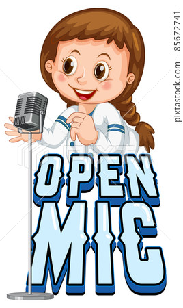 Cartoon Singer With Microphone