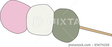 One delicious three-color dumpling - Stock Illustration [85674208] - PIXTA