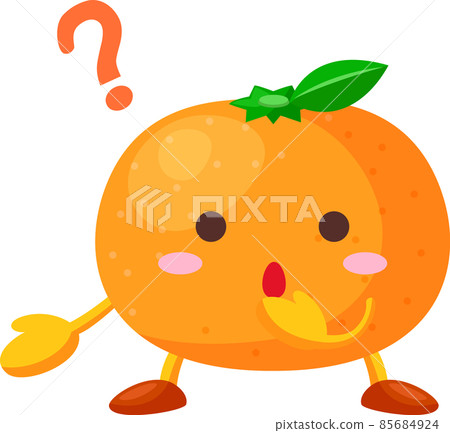 Illustration of cute tangerine wondering - Stock Illustration [85684924 ...