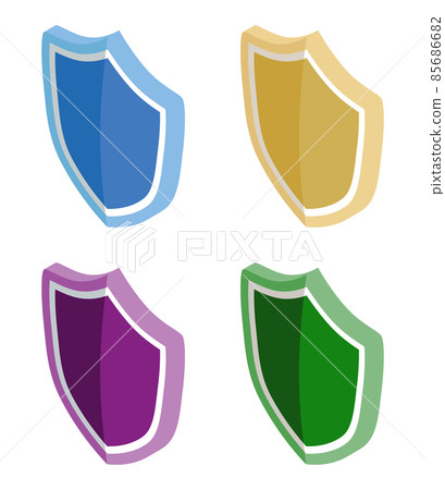 Shield four-color set - Stock Illustration [85686682] - PIXTA