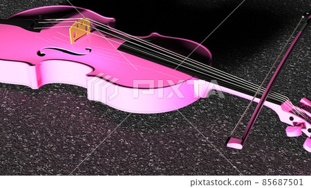 Black background and pink violin - Stock Illustration [85687501] - PIXTA