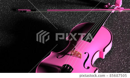 Black background and pink violin - Stock Illustration [85687505] - PIXTA