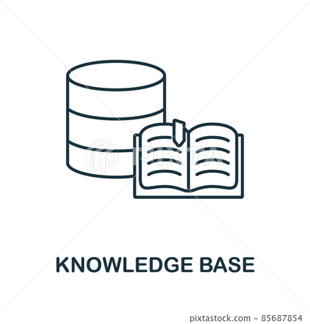 Knowledge Base icon. Line element from customer... - Stock Illustration ...