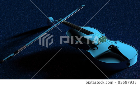 Black background and light blue violin - Stock Illustration [85687935 ...
