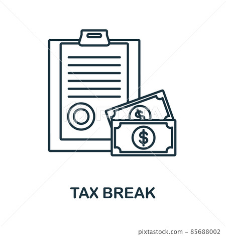 Tax Break icon. Line element from crisis... - Stock Illustration ...